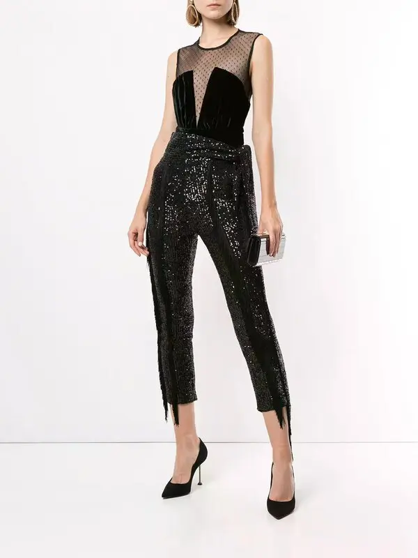 CHRISTIAN PELLIZZARI Fringed Sequin Trousers