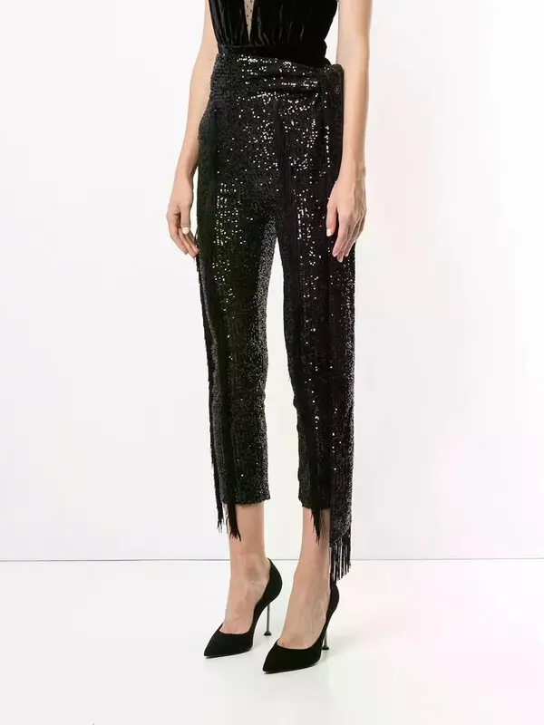 CHRISTIAN PELLIZZARI Fringed Sequin Trousers