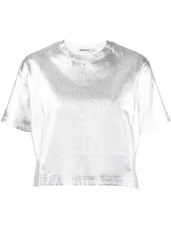 Simkhai Metallic Short-sleeve T-shirt