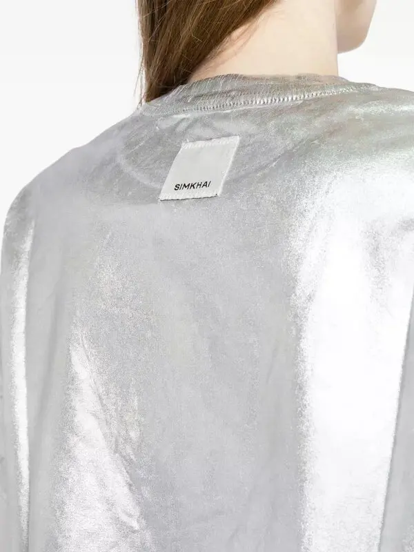 Simkhai Metallic Short-sleeve T-shirt