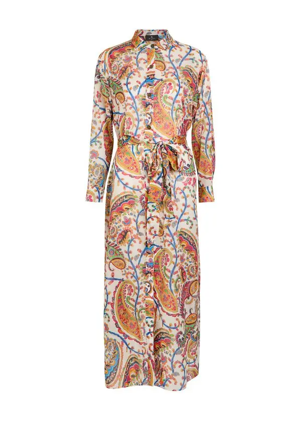 Etro Paisley Print Cotton Midi Shirt Dress - Multicoloured 1