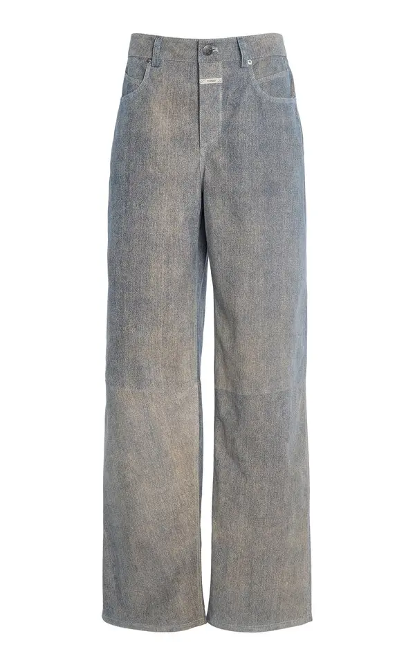 Closed Nikka Denim-printed Suede Trousers