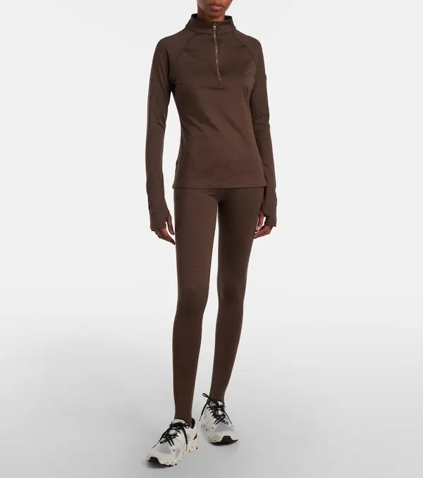 Varley Always Warm Jersey Stirrup Leggings - Brown