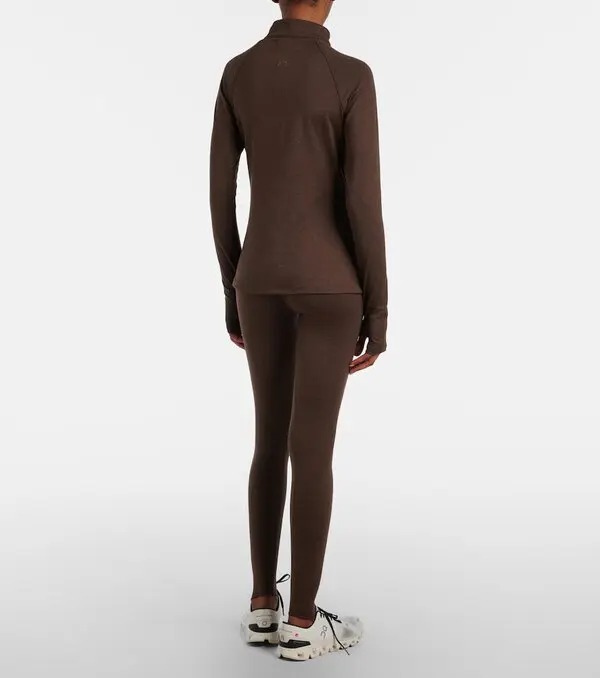 Varley Always Warm Jersey Stirrup Leggings - Brown