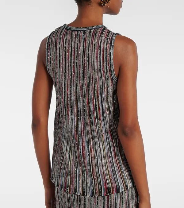 Missoni Sequined Striped Lame Top - Multicoloured