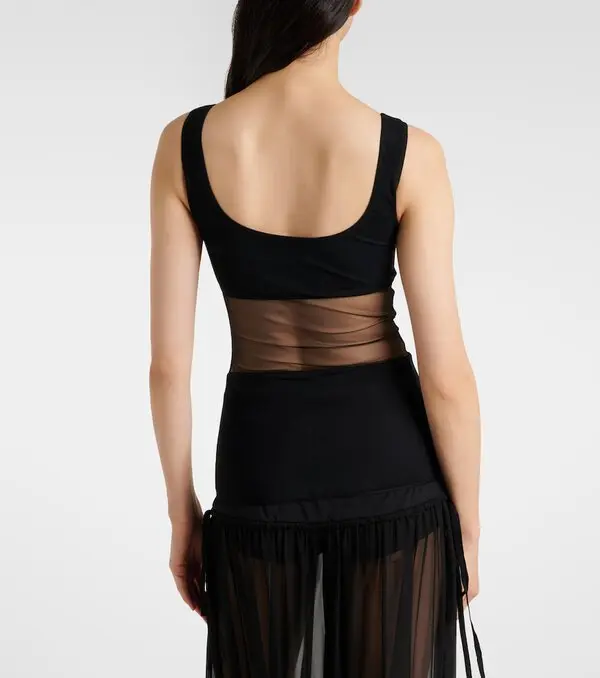 NENSI DOJAKA Sheer Panel Tank Top