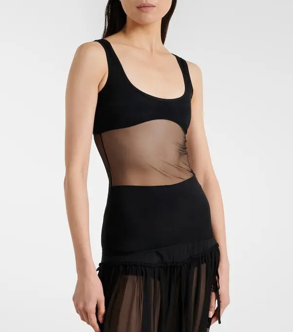 NENSI DOJAKA Sheer Panel Tank Top