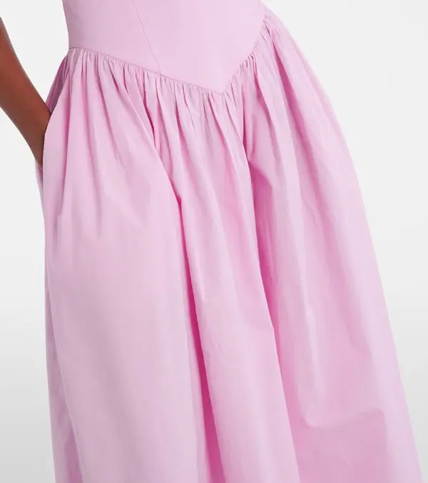 ADRIANA DEGREAS Open-back Cotton Maxi Dress - Pink