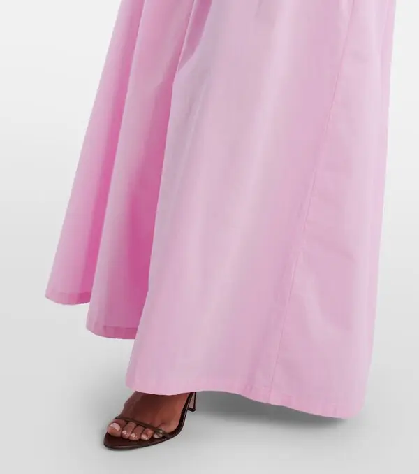 ADRIANA DEGREAS Open-back Cotton Maxi Dress - Pink