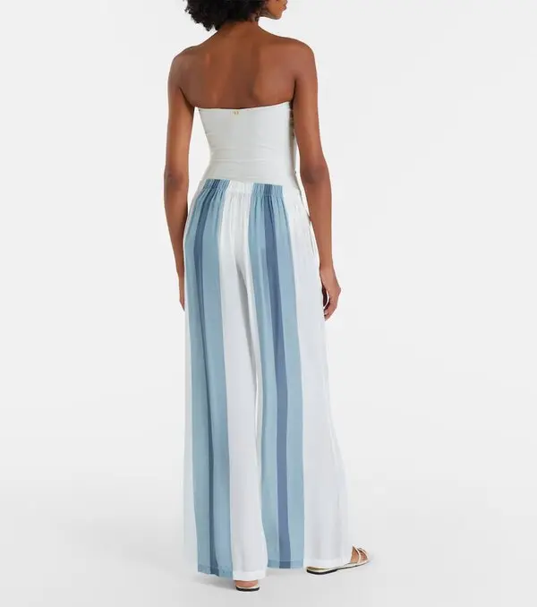 ADRIANA DEGREAS Striped Wide-leg Trousers