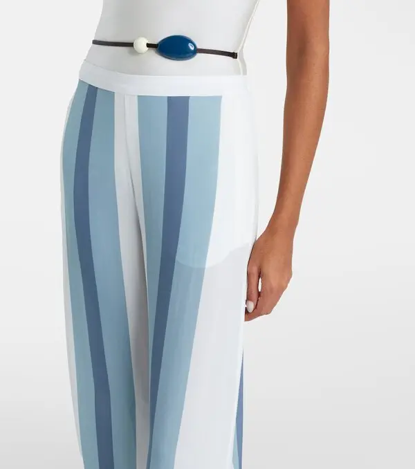 ADRIANA DEGREAS Striped Wide-leg Trousers