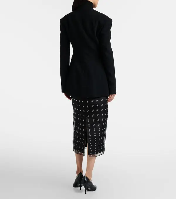 EMILIA WICKSTEAD Bethan Polka-dot Silk Taffeta Pencil Skirt