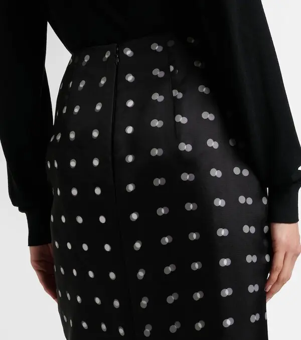 EMILIA WICKSTEAD Bethan Polka-dot Silk Taffeta Pencil Skirt