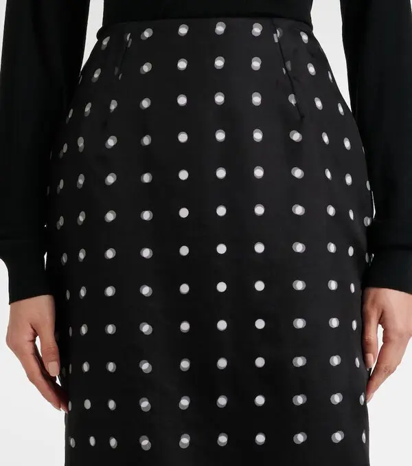 EMILIA WICKSTEAD Bethan Polka-dot Silk Taffeta Pencil Skirt