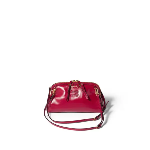 Miu Miu Caprice Leather Clutch - Ruby Red