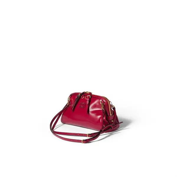 Miu Miu Caprice Leather Clutch - Ruby Red