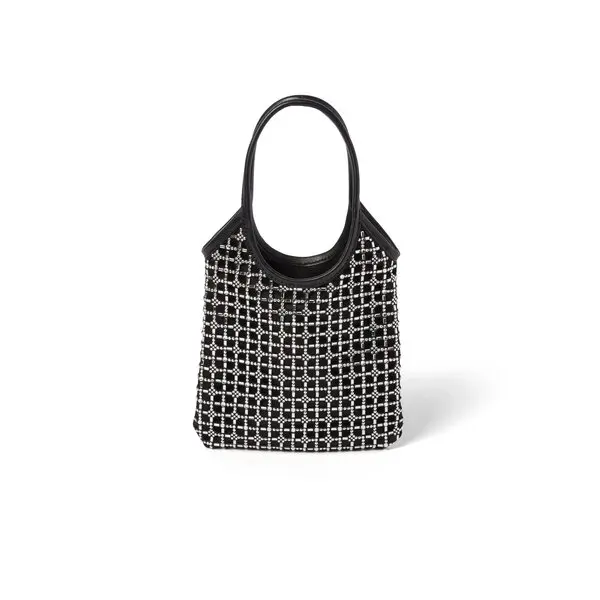 Miu Miu Ivy Satin Handbag With Synthetic Crystals
