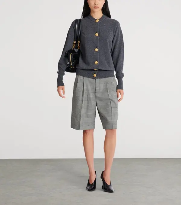 Balmain Cashmere-virgin Wool Cardigan - Grey