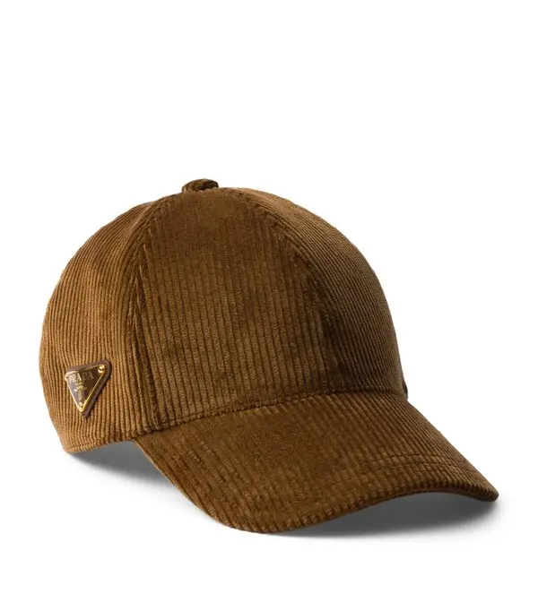 Prada Cotton Corduroy Baseball Cap
