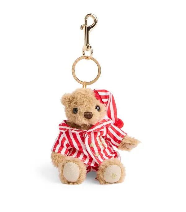 Harrods Christmas Pyjama Henry Bear Keyring - Red