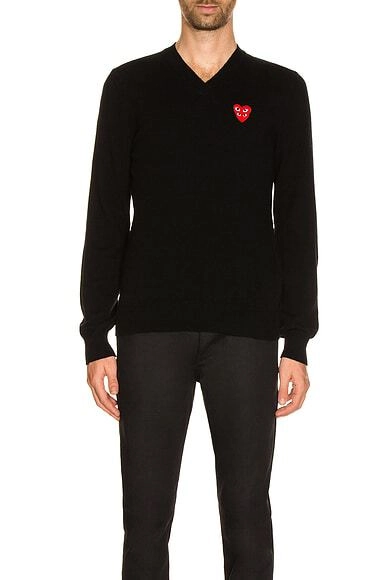 Play Comme Des Garcon V-neck Pullover
