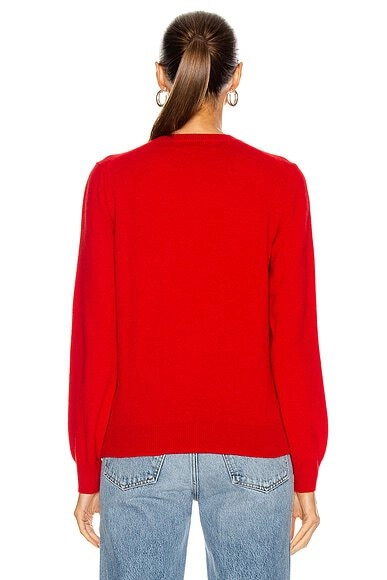 Play Comme Des Garcon Double Emblem V Neck Sweater