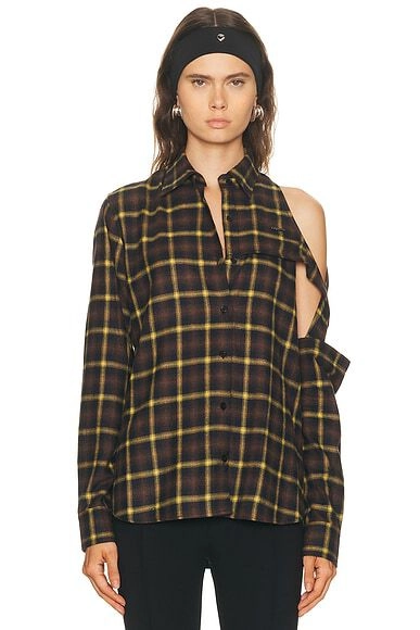 Coperni Cutout Plaid Shirt