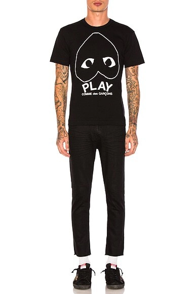 Play Comme Des Garcon Emblem Cotton Tee - Black