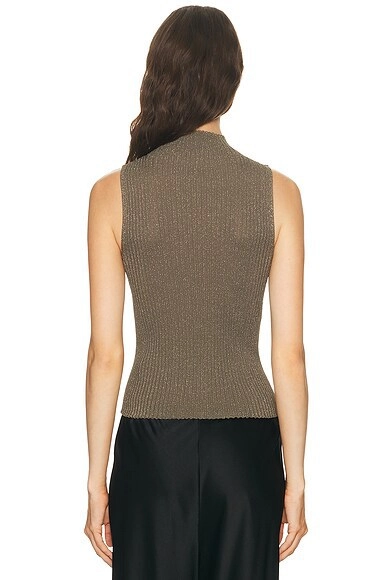 LESET Blake Rib Sleeveless Turtleneck Top
