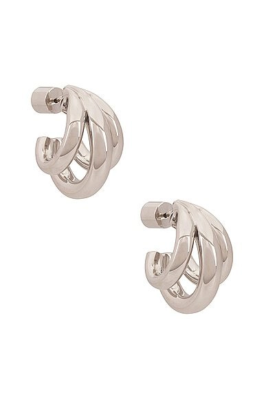 JENNIFER FISHER Triple Lilly Micro Huggie Earrings - Silver