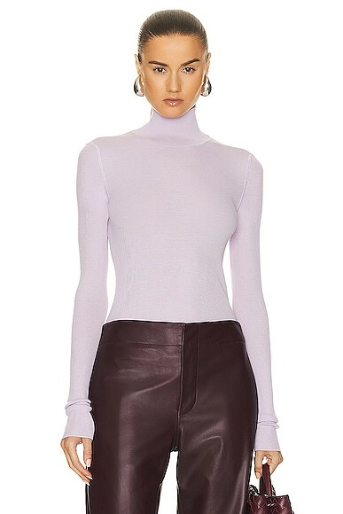 Bottega Veneta Wool Rib Knit Turtleneck Sweater