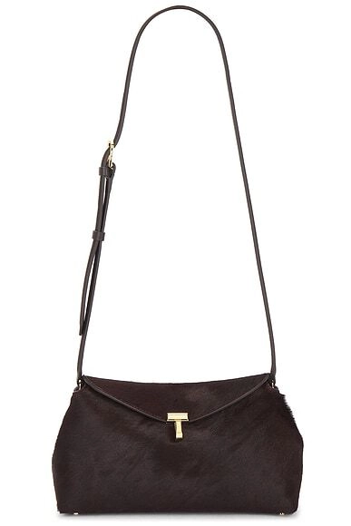 TOTEME T-lock Pony Hair Clutch - Wine