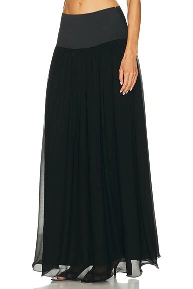 Posse Solene Pleated Maxi Skirt - Black