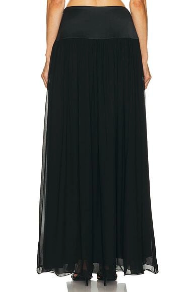 Posse Solene Pleated Maxi Skirt - Black