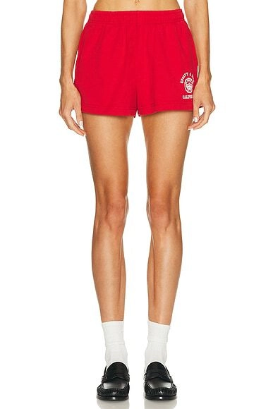 SPORTY & RICH California Emblem Disco Short - Ruby
