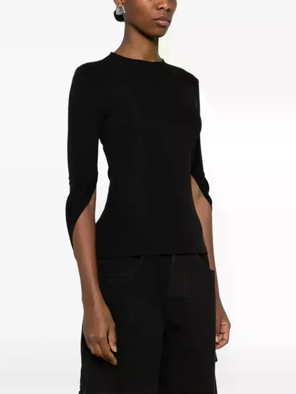 Alexander Wang Crew Neck Draped Sleeve Top