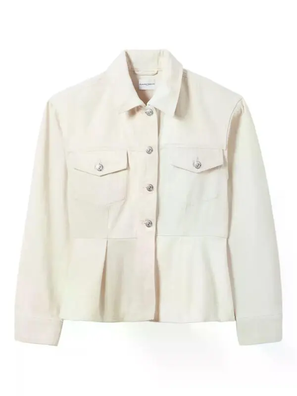 Claudie Pierlot Peplum Denim Jacket - Neutrals