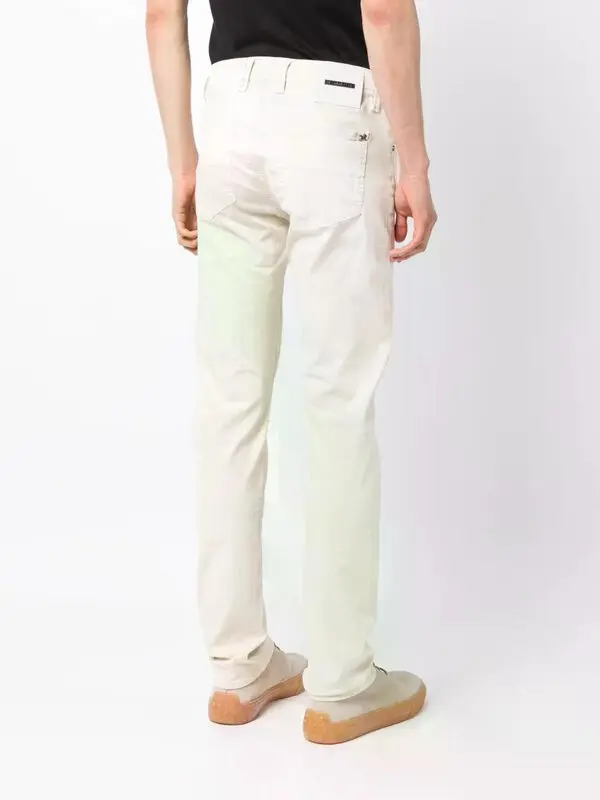 TRAMAROSSA Embroidered-logo Slim-fit Jeans - Neutrals