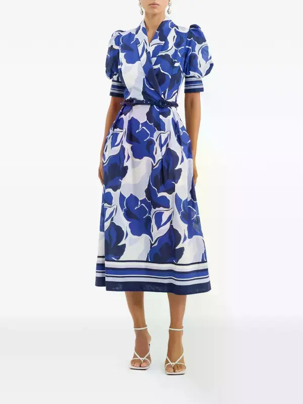 Rebecca Vallance Paros Short-sleeve Midi Dress - Blue