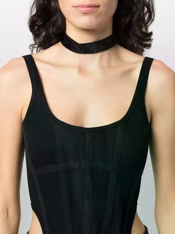 NUE Rhinestone-embellished Choker - Black
