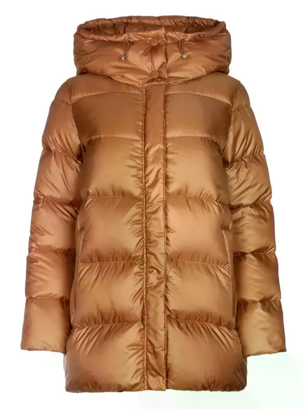 I BLUES Cristin Hooded Puffer Coat - Orange