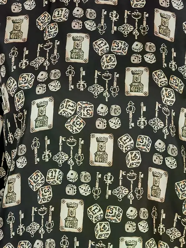 Dolce & Gabbana Silk Keys Dice Print Short Sleeve Top