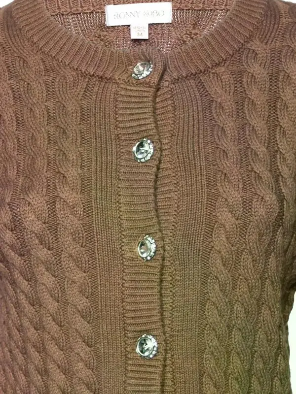 Ronny Kobo Cable Knit Button Cardigan