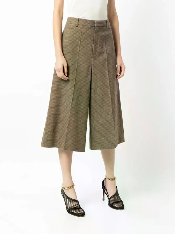 Celine 2019 Check-print Wool Culottes