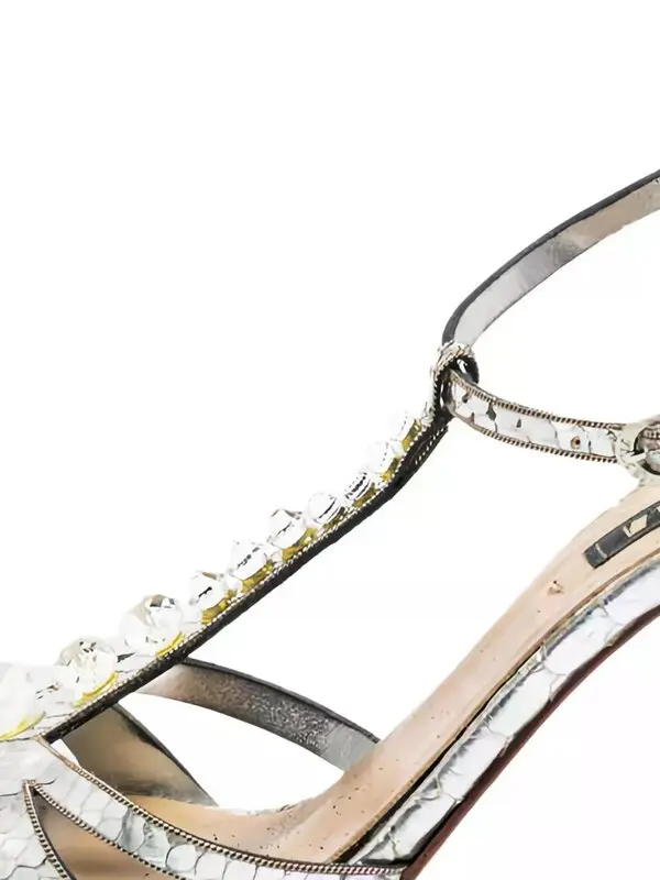 LE SILLA 100mm Metallic-effect Stiletto Sandals