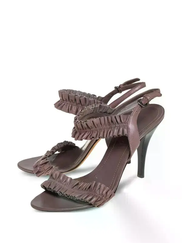 Burberry Leather Ruffled Heeled Sandals