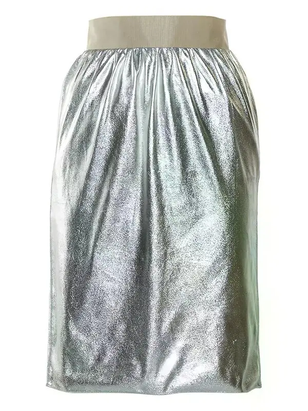Dolce & Gabbana 2023 Metallic Gathered Waist Skirt