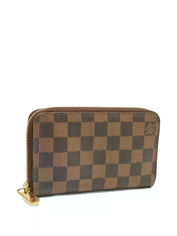 LOUIS VUITTON 2010 Damier Ebene Zip-around Wallet - Brown