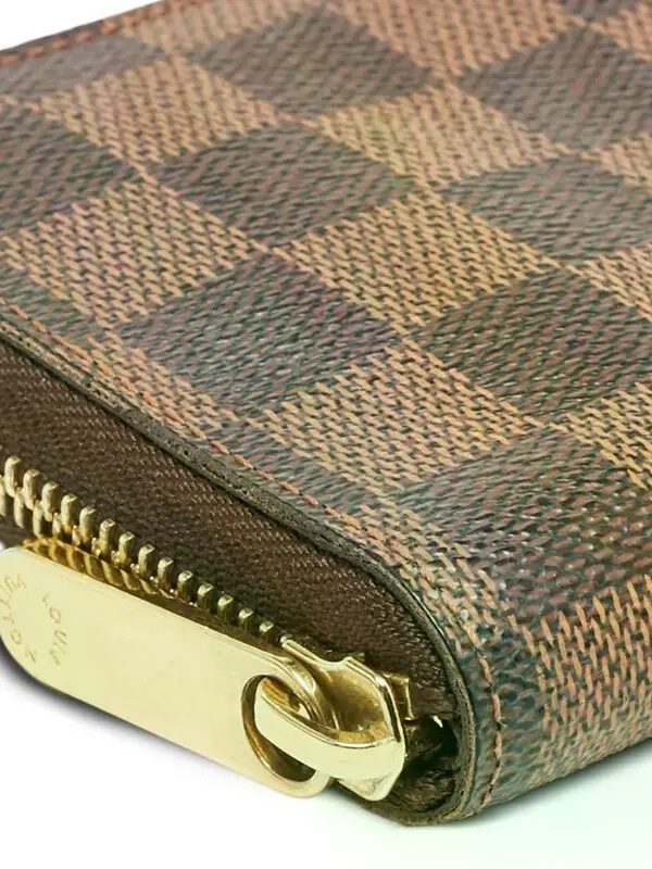 LOUIS VUITTON 2010 Damier Ebene Zip-around Wallet - Brown