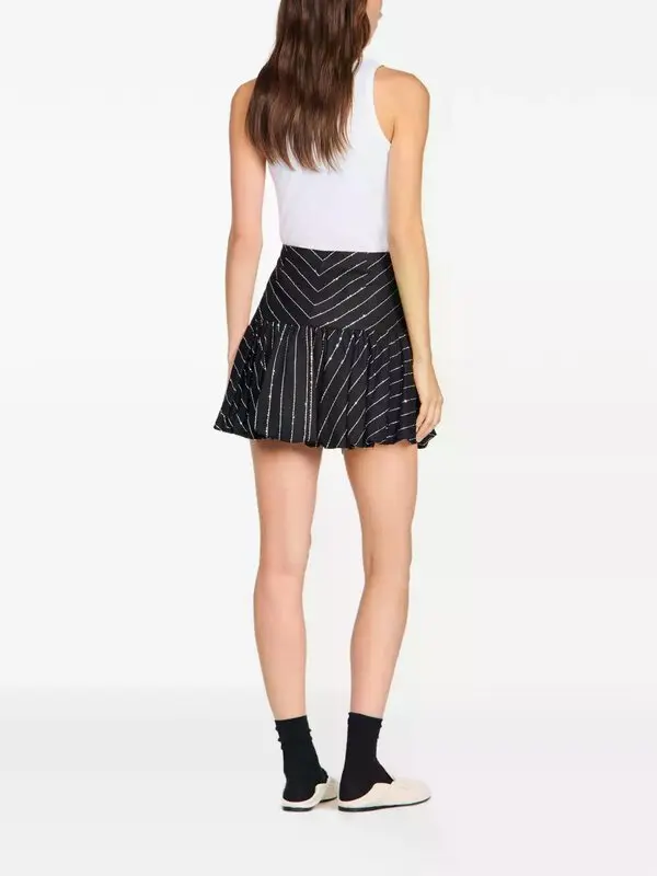 Sandro Striped Sequin-embellished Mini Skirt